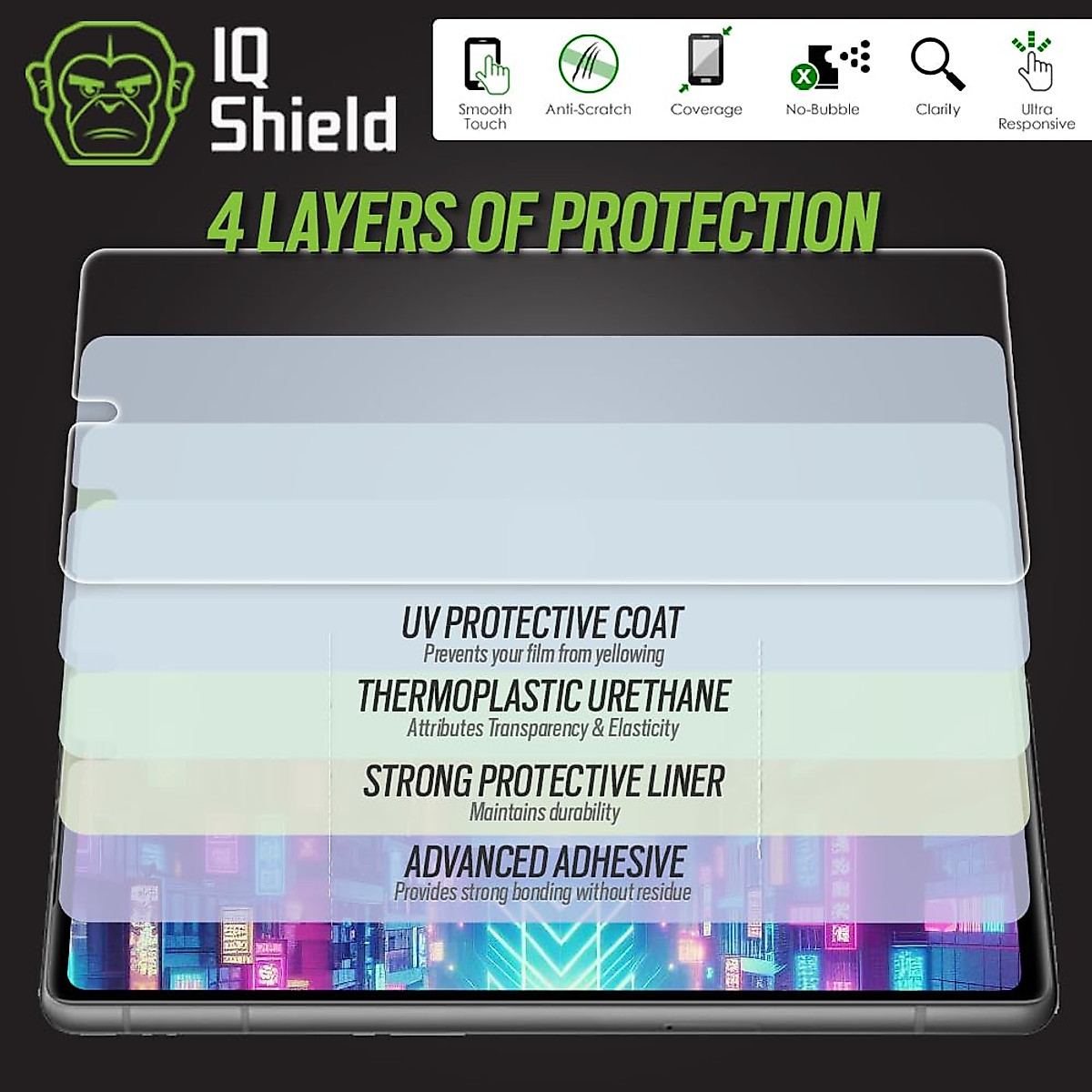 IQShield Screen Protector Compatible with Google Pixel 7 (2-Pack) Anti-Bubble Clear TPU Film