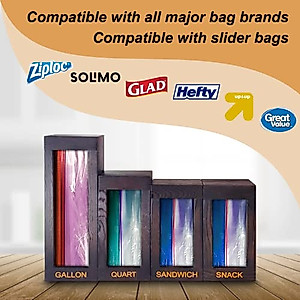 Nasri Ziplock Bag Organizer - Includes 20 Gallon size slider bags - Kitchen Food Storage Bag Organizer for Drawer, compatible with Ziploc and all other Slider and Regular Bags, larger quart box