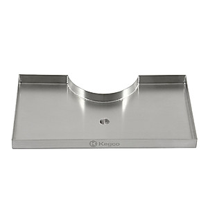 Kegco DP-920D Beer Drip Tray Stainless Surface Mount 3" Column Cut-Out with Drain