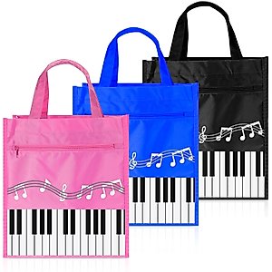 Cunno 3 Pcs Piano Keys Handbag Small Piano Music Bag Reusable Tote Bag Shoulder Shopping Bag Book Bag Tote for Piano Music Teacher Gifts