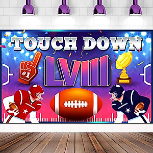 Large 71" X 43" Super Football Backdrop, Super Football Party Decorations 2024 Backdrop, Super Football Decorations 2024 Touchdown Banner, Super Football Party Supplies 2024 tineit