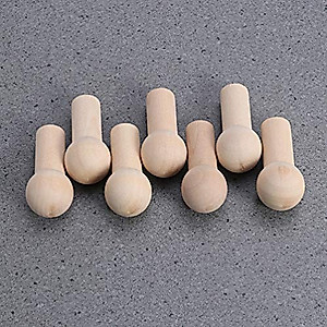 DOITOOL 8pcs Wood Shaker Pegs Unfinished Wooden Peg Hooks Hanger for Coat Wall Racks Hanging Towels Organizing Cups Mugs Headphone 51mmx23mmx15mm