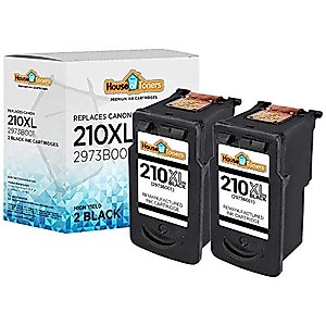 Houseoftoners Remanufactured Ink Cartridge Replacement for Canon PG-210XL (2 Black, 2-Pack)