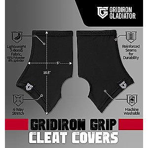 Gridiron Gladiator Cleat Covers - Football Spats - Football Cleat Socks - Cleat Spats for Soccer, Baseball & Softball