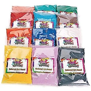 S&S Worldwide Color Splash Art Sand Jumbo Assortment. Total of 24 pounds. For Sand Art Layering in Bottles, Succulents, Sand Art, Kids & Groups, 12 Fun Colors of Fine Sand in 2lb Bags