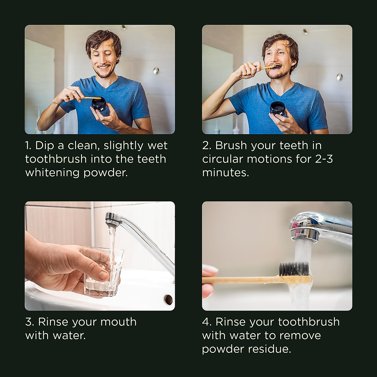 Activated Charcoal Teeth Whitening Powder - 50g Natural Coconut Charcoal, Effective Teeth Stain Remover and Toothpaste Alternative - Safe for Gums Or Enamel