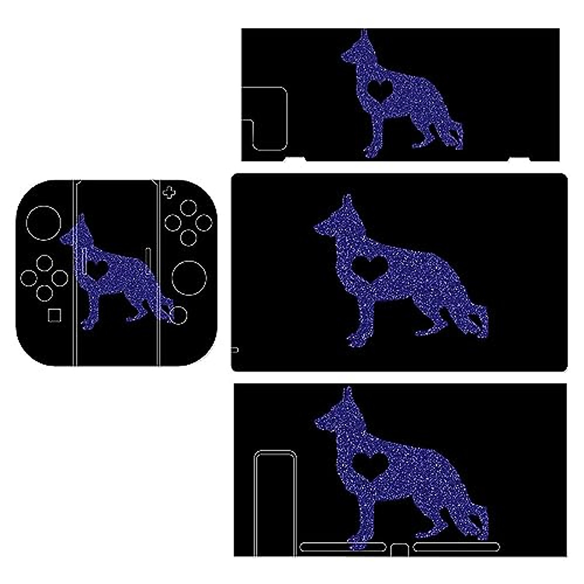 German Shepherd Heart Dog Breed Switch Sticker Skin Cute Pattern Full Wrap Skin Protection for Switch