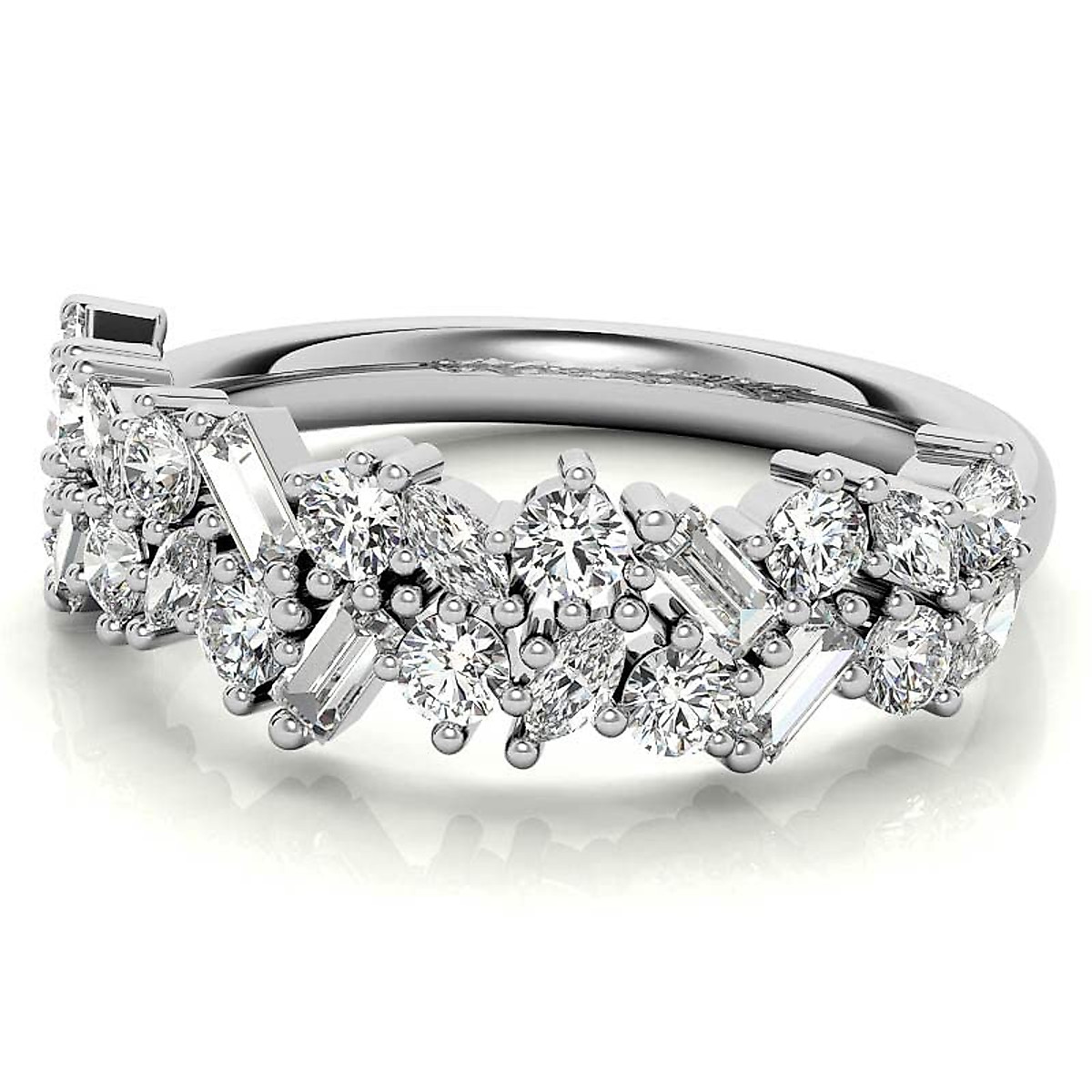 Love Band 1.30 CT Anniversary Wedding Band Engagement Band Jewelry Gift for Women, Moissanite Diamond Promise Band, Colorless VVS1 Clarity, 925 Silver, Perfect for gifts (6)