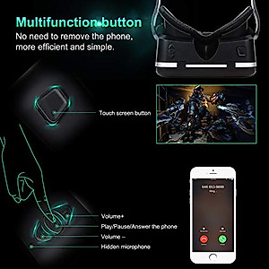 Pansonite Vr Headset with Remote Controller[New Version], 3D Glasses Virtual Reality Headset for VR Games & 3D Movies, Eye Care System for iPhone and Android Smartphones