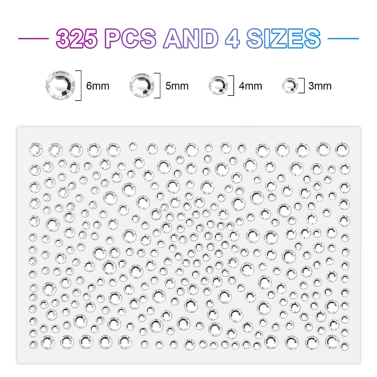 Face Gems Self Adhesive Face Rhinestones for Makeup Festival Face Jewels, Stick On Rhinestones Hair Gems, Rhinestones Stickers for Makeup, Face, Hair, Eye, Nail, Crafts (Colourful)