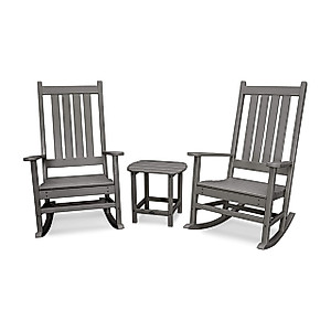 POLYWOOD Vineyard 3-Piece Rocking Set (Slate Grey)