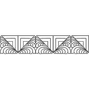 Full Line Stencil - Log Cabin Feather/Square Block Motif - Edge to Edge Stencil, Continuous Line Template for Free Motion Quilting, Domestic Machine, Hand or Long-Arm Quilting (30736)