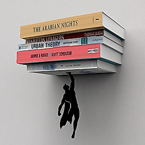 Artori Design Floating Bookshelf for Kids Invisible Shelf - Metal Book Shelf for Wall Decore Book Lovers - Bookshelf Floating Book Shelves for Wall - Superhero Home Decore Bookshelves (Superhero)
