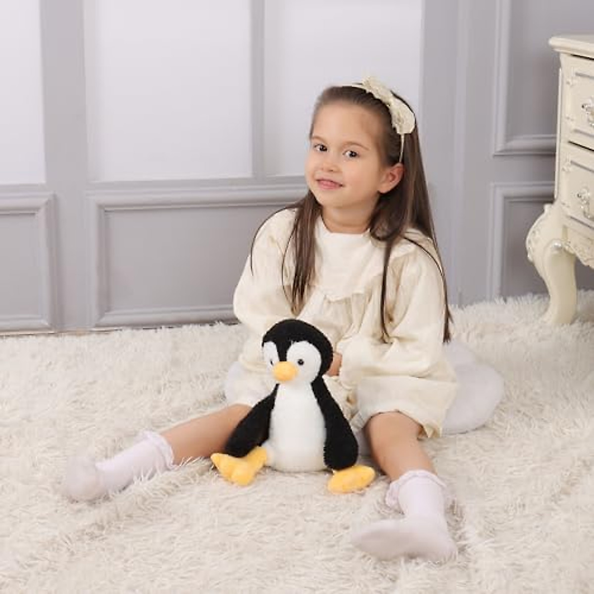 Apricot Lamb Antarctic Toys Plush Velvet Penguin Stuffed Animal Soft Cuddly Perfect for Child (Velvet Penguin,8.5 Inches)