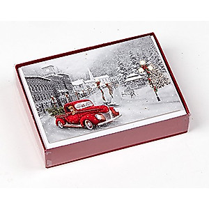 Holiday Ride Christmas Cards - Box of 15 Cards & 16 Foil Lined Envelopes