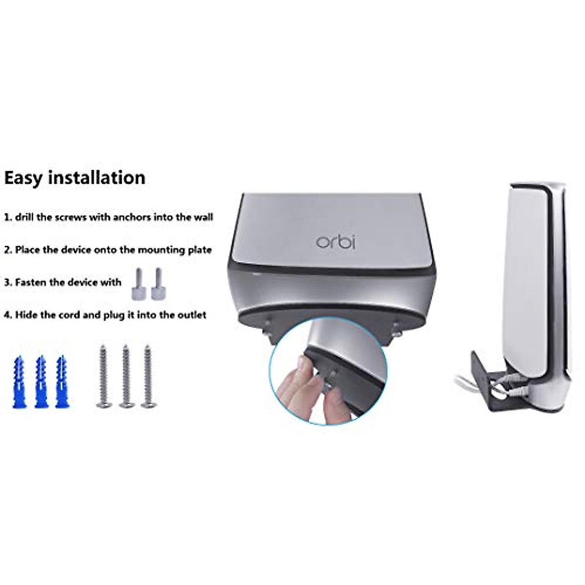 OkeMeeo Metal Wall Mount for Orbi WiFi 6 (RBK752)/Orbi Ultra(RBK853)(RBK852)(RBK850)/(RBS750)(RBS751)/(AX4200)(AX5700)(AX6000)(960/860 Series) (2 Pack)