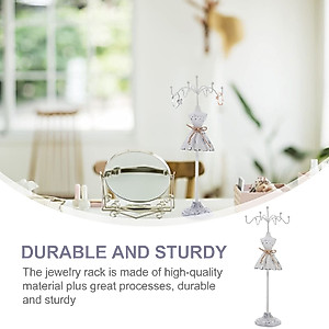 NUOBESTY Mannequin Jewelry Stand Makeup Containers Necklace Display Stand Desktop Jewelry Rack Necklace Display Rack Choker Necklaces for Princess Doll Earring Hoop Miss Resin Unique