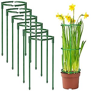 12Packs Plant Support Stakes Half Round Plant Stakes for Indoor Plants, Stackable 3 Tier Garden Flower Support, Plant Cages for Tomato,Monstera, Peony, Hydrangea, Climbing Plants