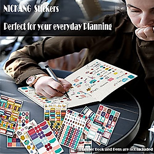 NICKANG Planner Stickers and Accessories | 31Sheets/1740+Pcs | Productivity & Decorative Stickers and Accessories, Ideal for Budget, to Do List, Journals, Calendars, Daily, Women, Adults, Holiday