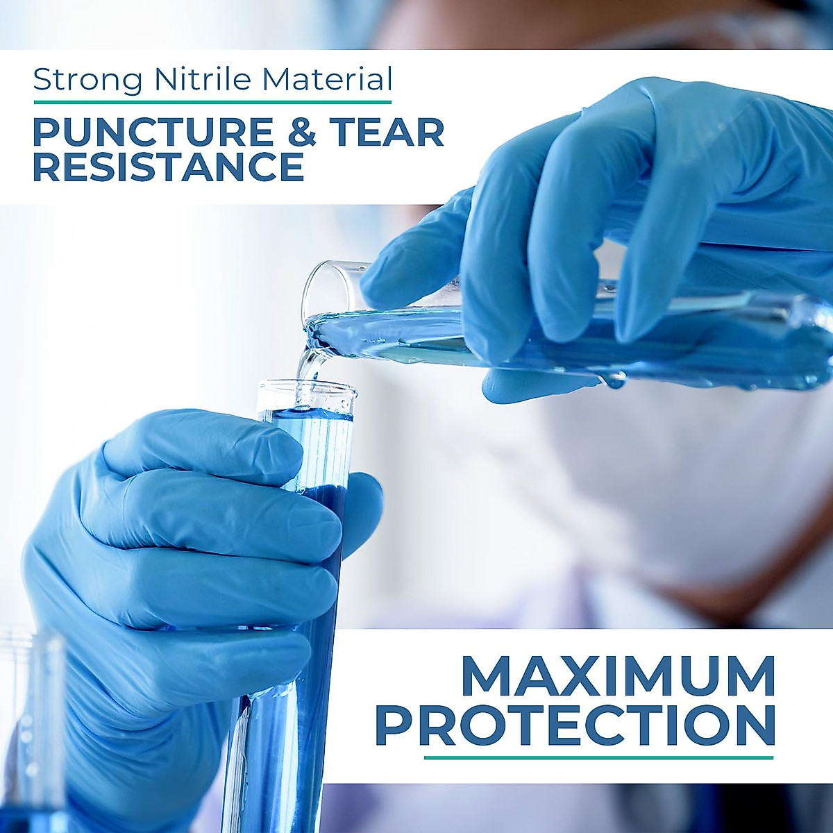 London Labs Nitrile Exam Gloves, 4 Mil Thick Chemo-Rated Disposable Gloves, Latex-Free & Powder-Free (100, X-Small)