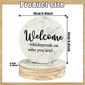 6 Pcs Funny Coasters for Coffee Table Coasters for Drinks Ceramic Patterned Drink Coasters for Table Protection Housewarming Gifts Farmhouse Decor