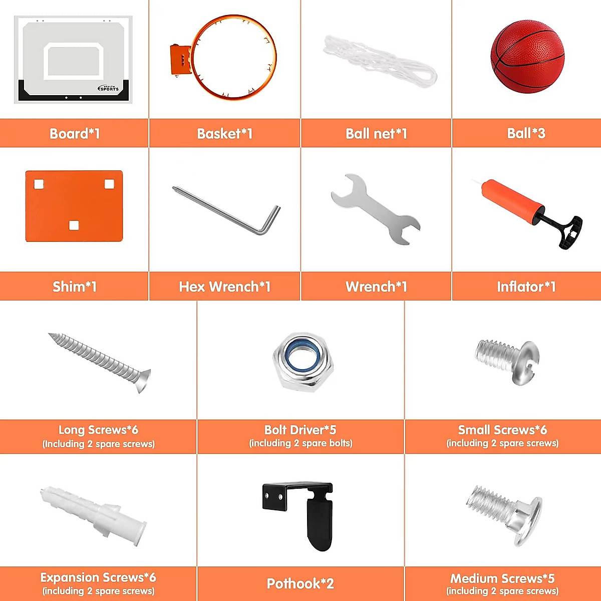 YIFUHH Indoor Basketball Hoop for Kids with Electronic Scoreboard and Sounds Mini Basketball Hoop Set with 3 Balls for Door & Wall for Adults Boys Teens 3 4 5 6 7 8 9 10 11 12