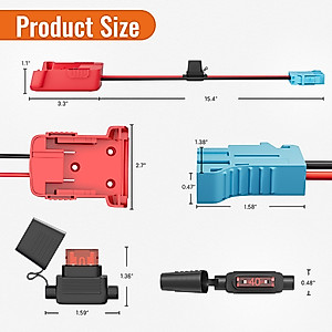 RVBOATPAT Battery Adapter 18V for Milwaukee M18 Power Wheels Adapter with Wire Harness Connector Compatible with Peg-Perego Children's Riding Toys