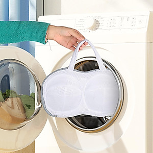 DESONAUT Bra Washing Bag,2Pcs bra laundry bags for Laundry Lingerie Underwear Brassiere Bag,Lingerie Bags with 3D Skeleton for Washing Machine Suitable for A-C Cup Sizes（Grey）