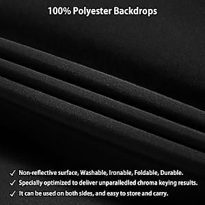 10x10FT Black Background, UTEBIT Black Backdrop for Photography, Polyester Photo Backdrops Cloth for Photography, Black Curtain Backdrop for Photoshoot/Portraits/Video Studio/Film