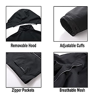 MOERDENG Men's Waterproof Rain Jacket Outdoor Lightweight Raincoat for Hiking Travel