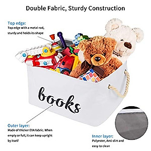 GIRVEM Books Storage Basket, Organizer Box for Baby, Kids or Pets - Storage Bins