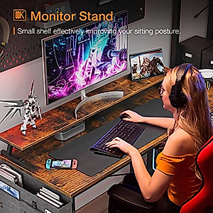 ODK 48 Inch L-Shaped Computer Desk with USB Ports