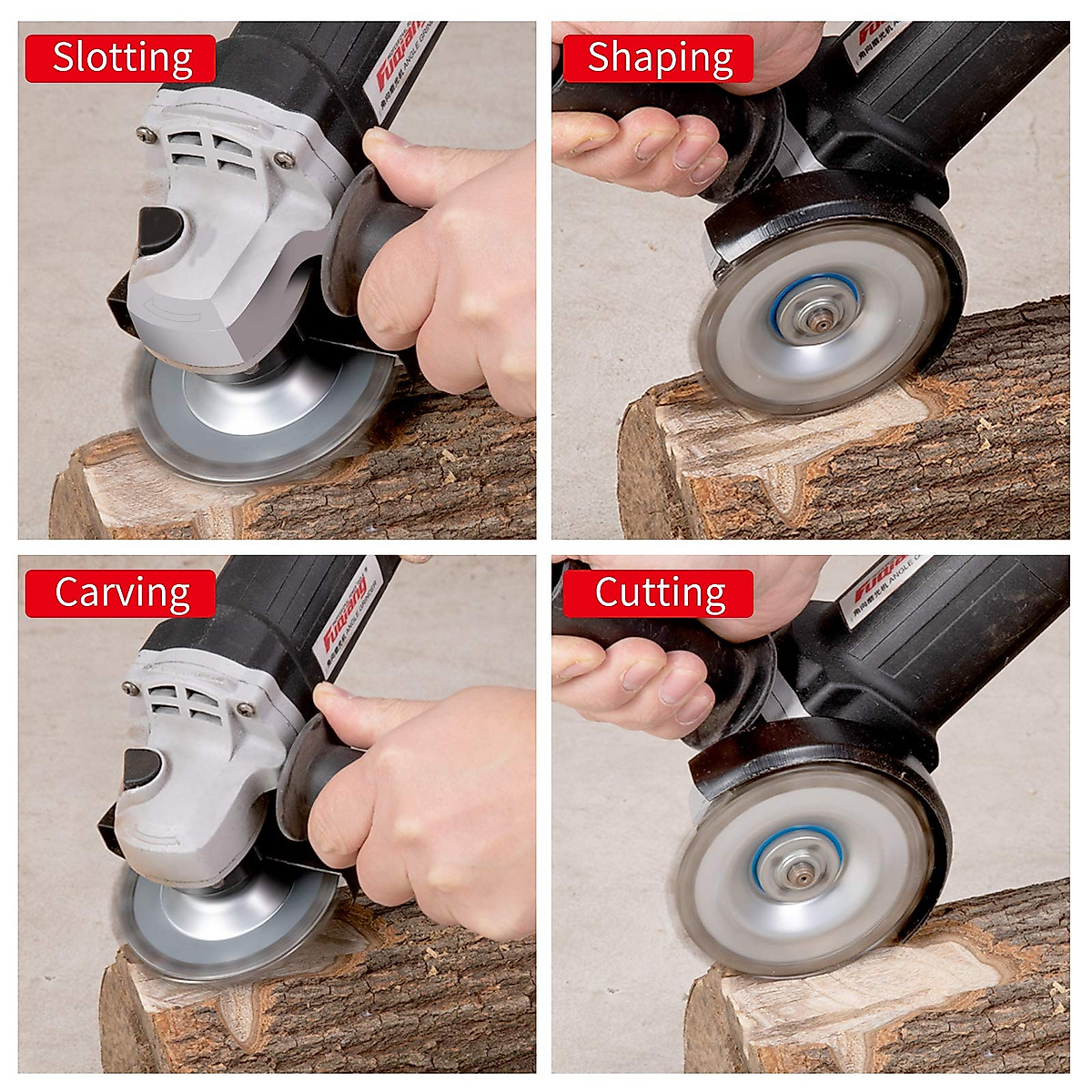 2 Pieces 4-inch 22-Tooth Saw Blade 5/8 inch Wood Carving Chain Disk Grinding Machine 4-inch / 4-1/2 inch Angle Grinder Grinding molding Accessories Ci