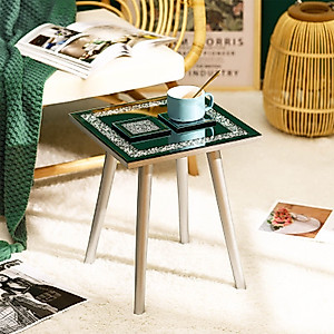 Mirrored End Table with Glass Mirrored Coasters Modern Silver Accent Table Bling Mirror Side Table Crushed Crystal Coasters Crushed Diamond Cup Mat for Living Room Home Kitchen (Square, 3 Pcs)