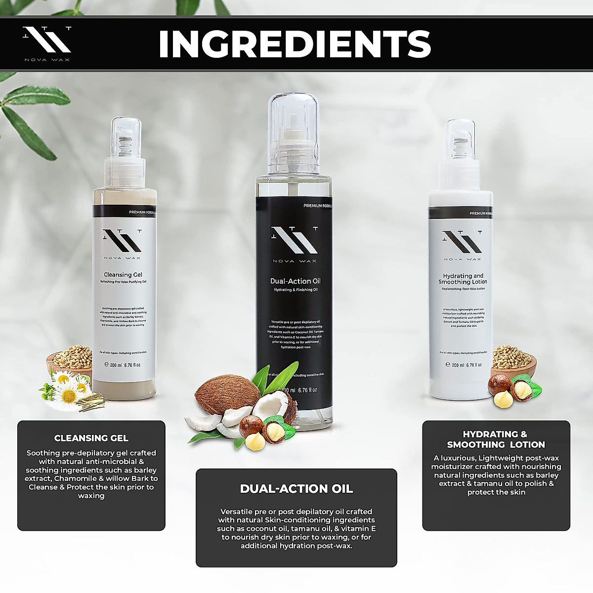 Nova Wax Pre and Post Waxing Products, Before and After Waxing Skin Care for Professional Estheticians, Waxing Kit.
