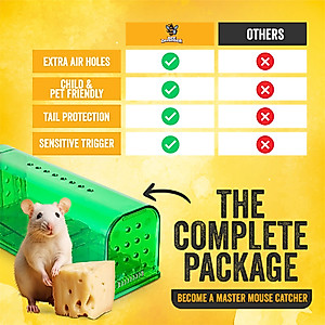 2 Pack Humane Mouse Trap with Easy Release Door, Catch and Release Mouse Trap for Small Spaces, Reusable, No Kill Mouse Trap, Mouse Traps Indoor for Home