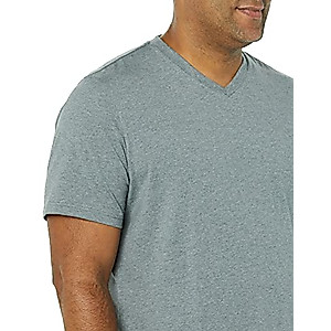 Amazon Essentials Men's Regular-Fit Short-Sleeve V-Neck T-Shirt (Available in Big & Tall), Pack of 2, Grey Heather, 4X-Large Big Tall