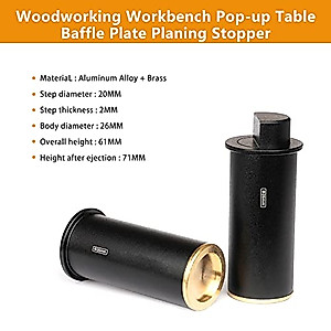 Workbench Stop Dog, 26mm Hole Adjustable Pop-up Bench Dog, Workbench Pop-up Table Baffle Block Desktop Latch, Woodworking Desktop Limit Block Auxiliary Positioning Fixing Tool (4Pcs)