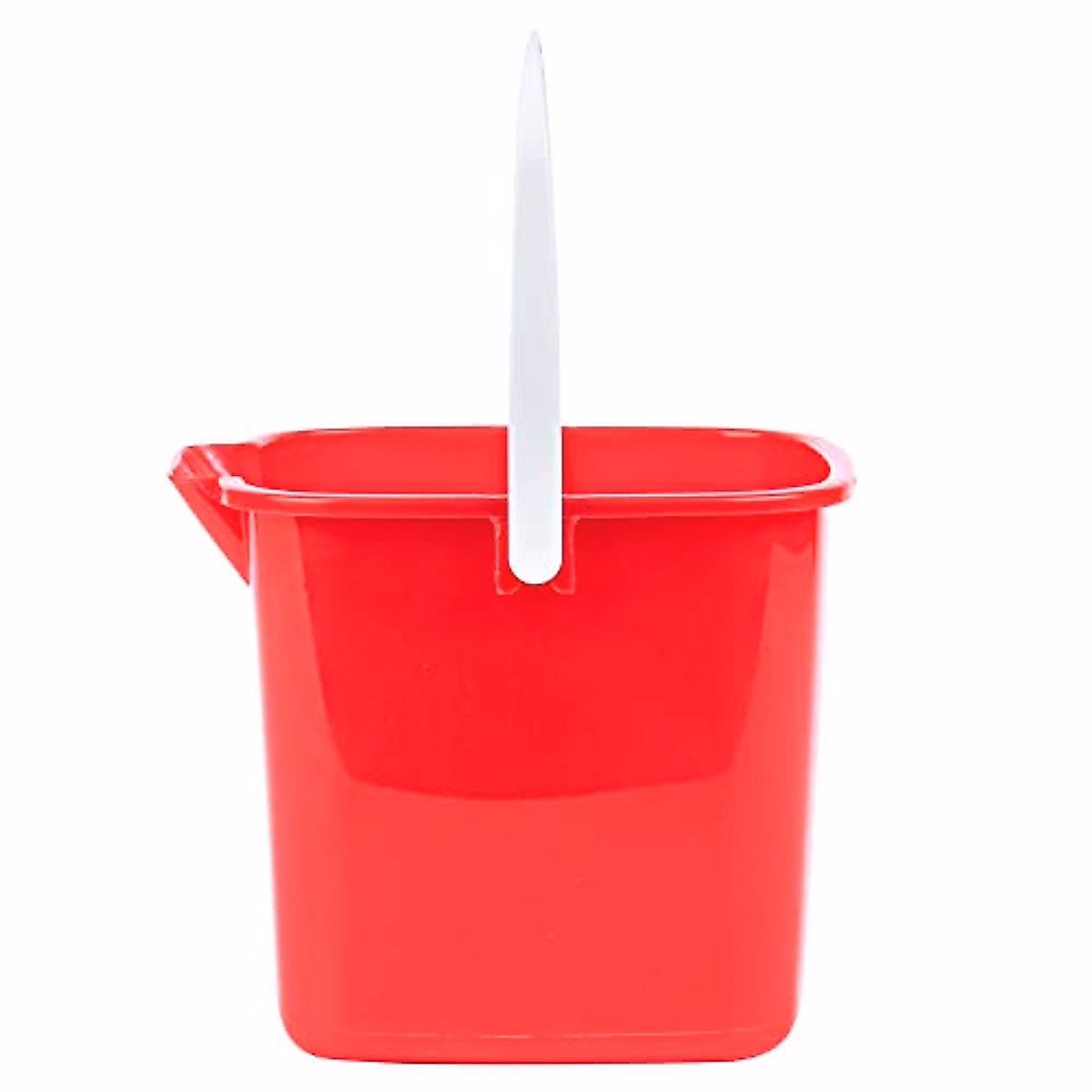 Restaurantware Clean 3 Quart Cleaning Bucket, 1 Detergent Square Bucket - With Measurements, Built-In Spout & Handle, Red Plastic Utility Bucket, For Home Or Commercial Use