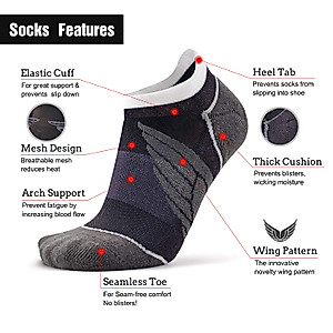 Busy Socks Womens Running Socks Low Cut, Breathable Athletic Tab Bowling Riding Hiking Ankle Socks with Cushionning 3 Pairs (Dark Grey, Medium
