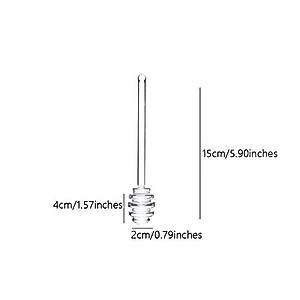 Glass Honey Dipper Sticks,Honey Dipper Spoons Stick Bee Honey Spoon Stirring Scooper For Durable Kitchen Honey Tools,2pcs