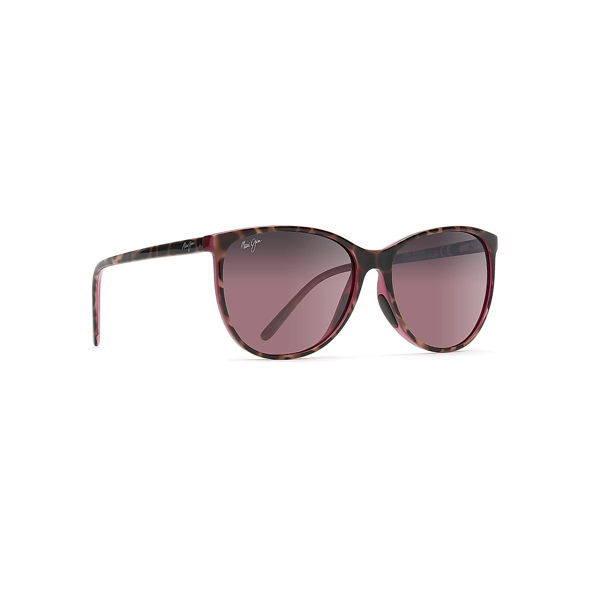 Maui Jim Women's Ocean Polarized Cat Eye Sunglasses, Tortoise w/ Raspberry/Maui Rose®, Medium
