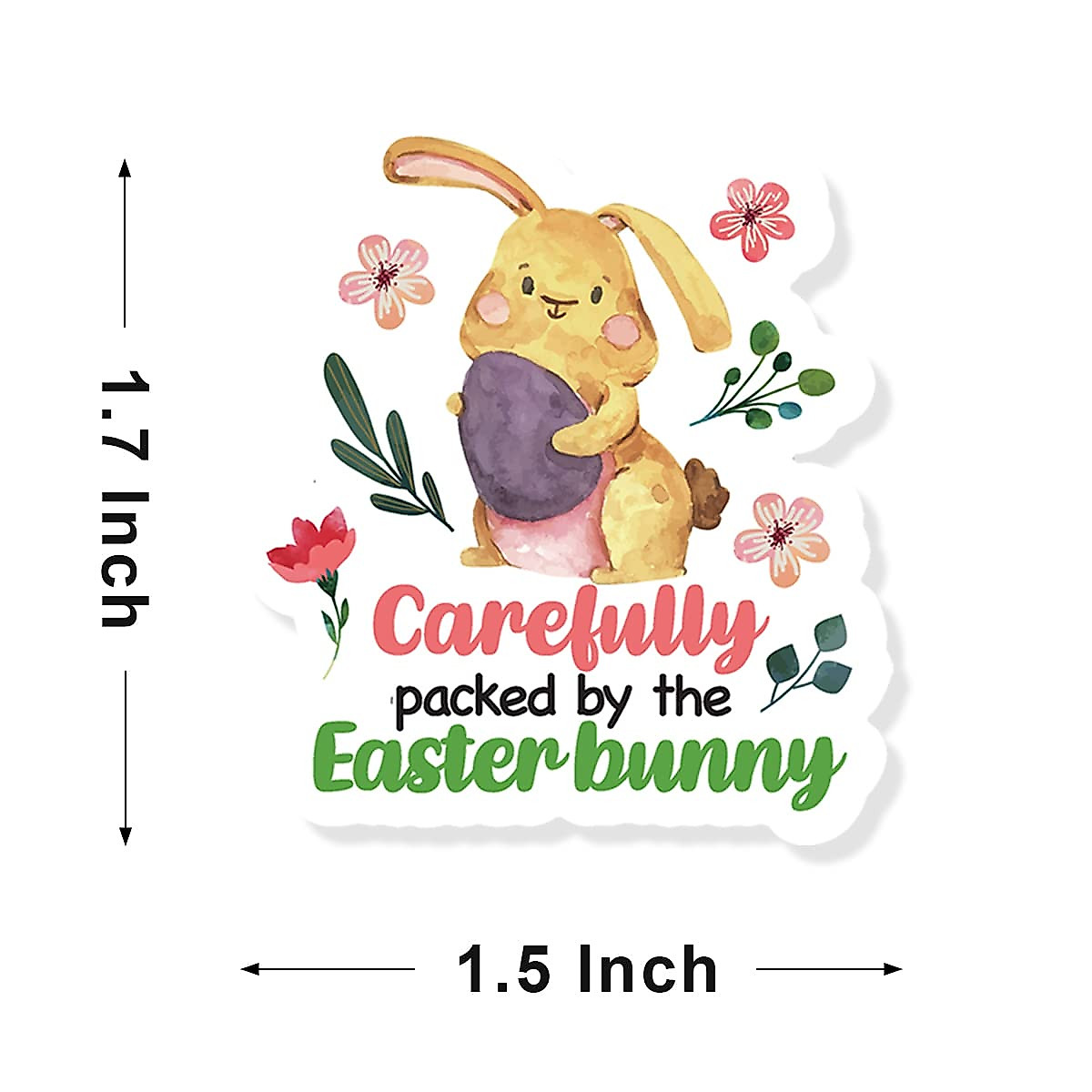 200 PCS Carefully Packed by The Easter Stickers,Cute Small Business Envelopes Stickers for Handmade Goods/Bags Business Packages,Easter Day Theme Small Shop Business Stickers for Envelopes Seals