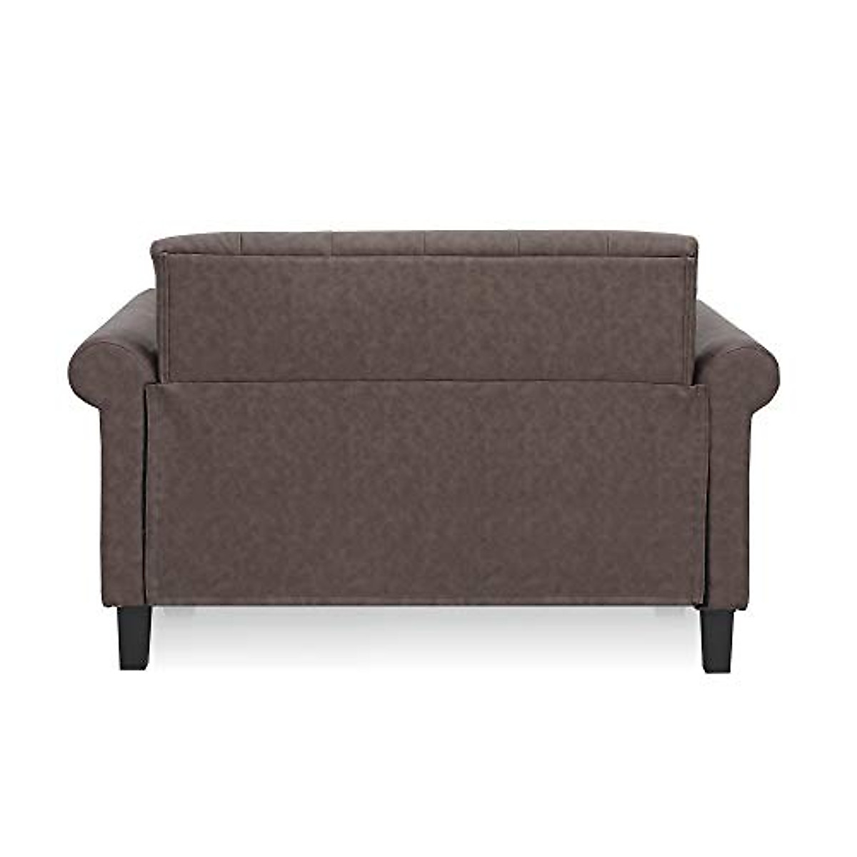 Furinno Bastia Vintage Modern Chesterfield Button Tufted Loveseat/Sofa Couch for Living Room, Brown Faux Leather