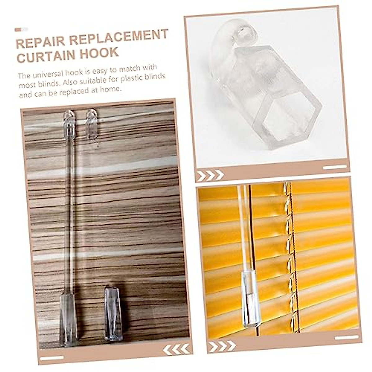 EXCEART 1 set Curtain rod accessories blind replacement handle curtain rod hanger plastic wand tip hook clear hangers clear curtains transparent curtains drapery wand handle wand caps hook