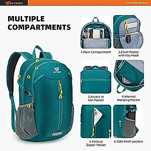 SKYSPER Packable Hiking Backpack - 20L Travel Backpack for Women Men Foldable Daypack Lightweight Nylon Small Bag