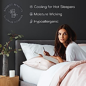 DOZ by SIJO 100% Organic Bamboo Duvet Cover Set, 1 Duvet Cover and 2 Pillowcases, Buttery Soft, Cooling for Hot Sleepers, Eco Friendly, Silky Breathable, Oeko-TEX, High GSM Durable (Snow, Full/Queen)