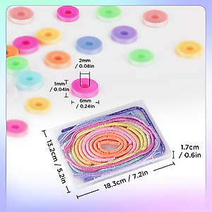 10 Strands Pearlescent Color Clay Beads, Funtopia 3200 Pcs Heishi Beads Polymer Clay beads Strands, Flat Round Disc Clay Beads for Bracelets Jewelry Making (10 Colors, 6mm)