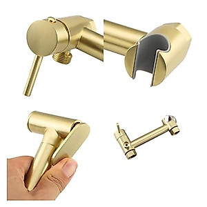 ifgswopq Brass Bidet Faucet Gold Toilet Faucet Handheld Toilet Bidet Sprayer Hygienic Shower Hot and Cold Mixer Shower Head (Color : A5090) (A5090)