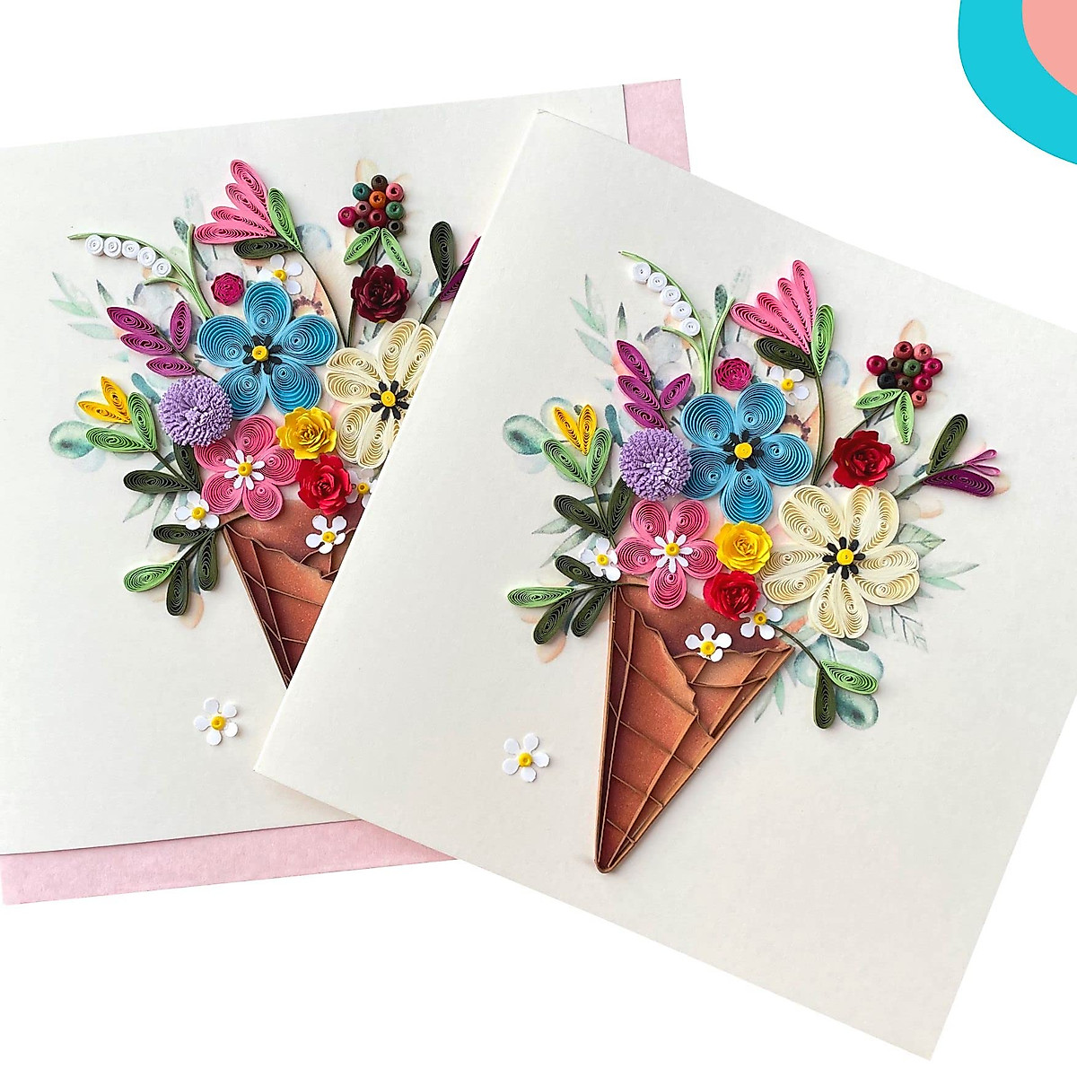 Quilling Card 3D Greeting Cards, handmade birthday card, handcrafted cards for all occasions, flower bundle